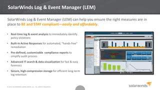SolarWinds Presents Compliance with Log and Event Manager | PPTX