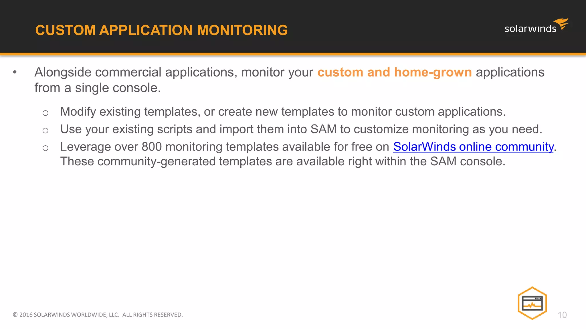 SolarWinds SAM Product Overview & Feature Highlights | PPTX