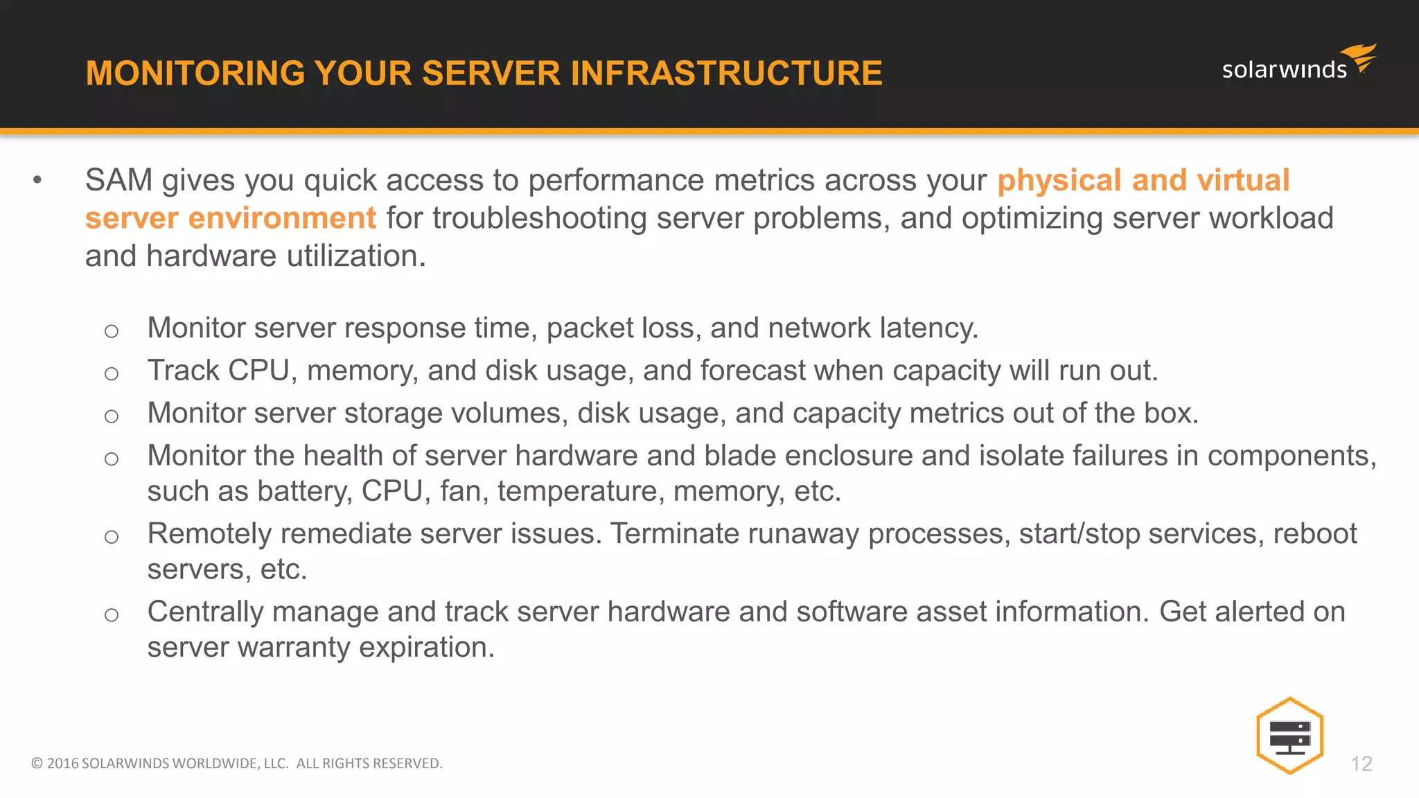 SolarWinds SAM Product Overview & Feature Highlights | PPTX | Operating ...