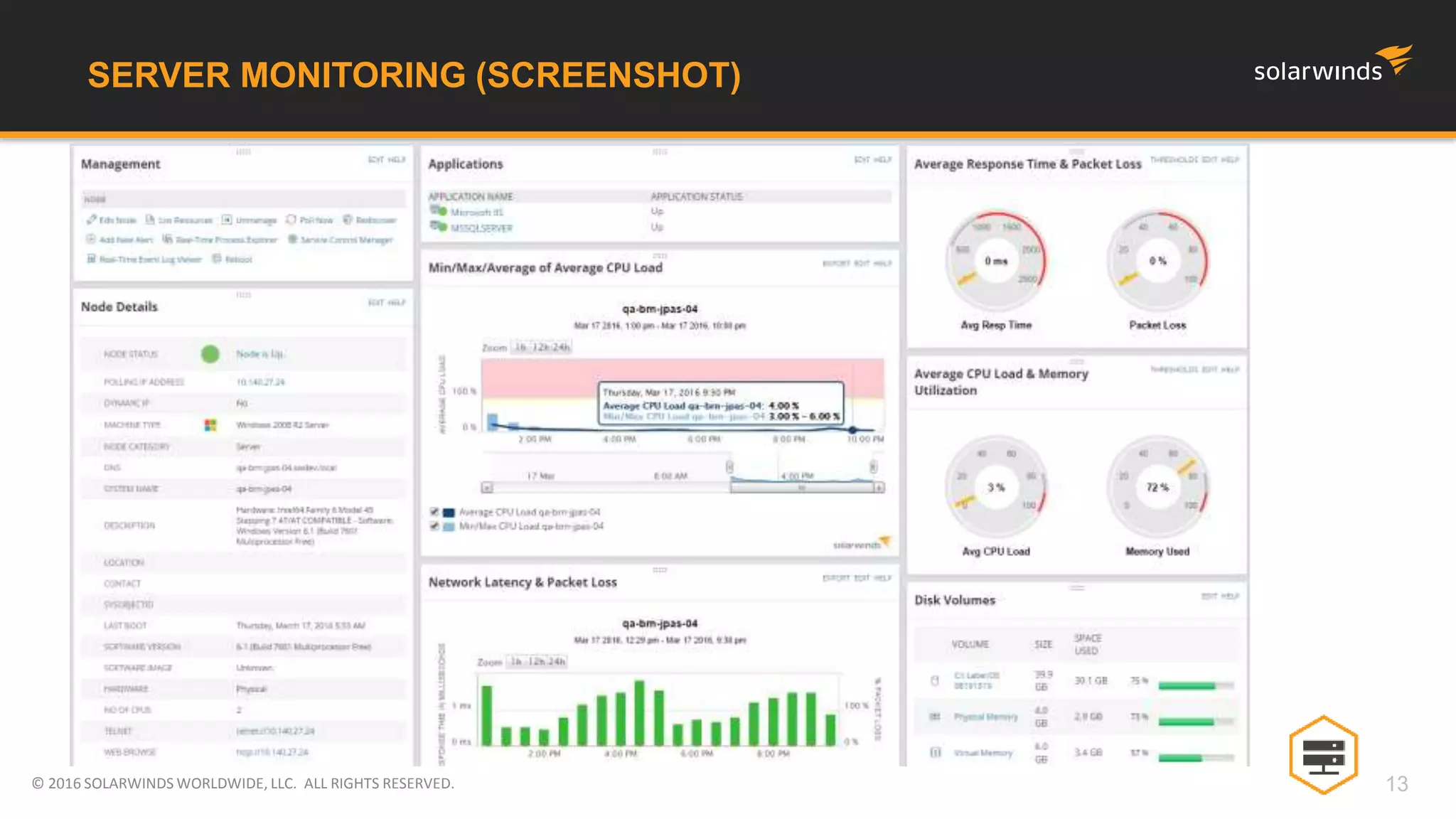 SolarWinds SAM Product Overview & Feature Highlights | PPTX
