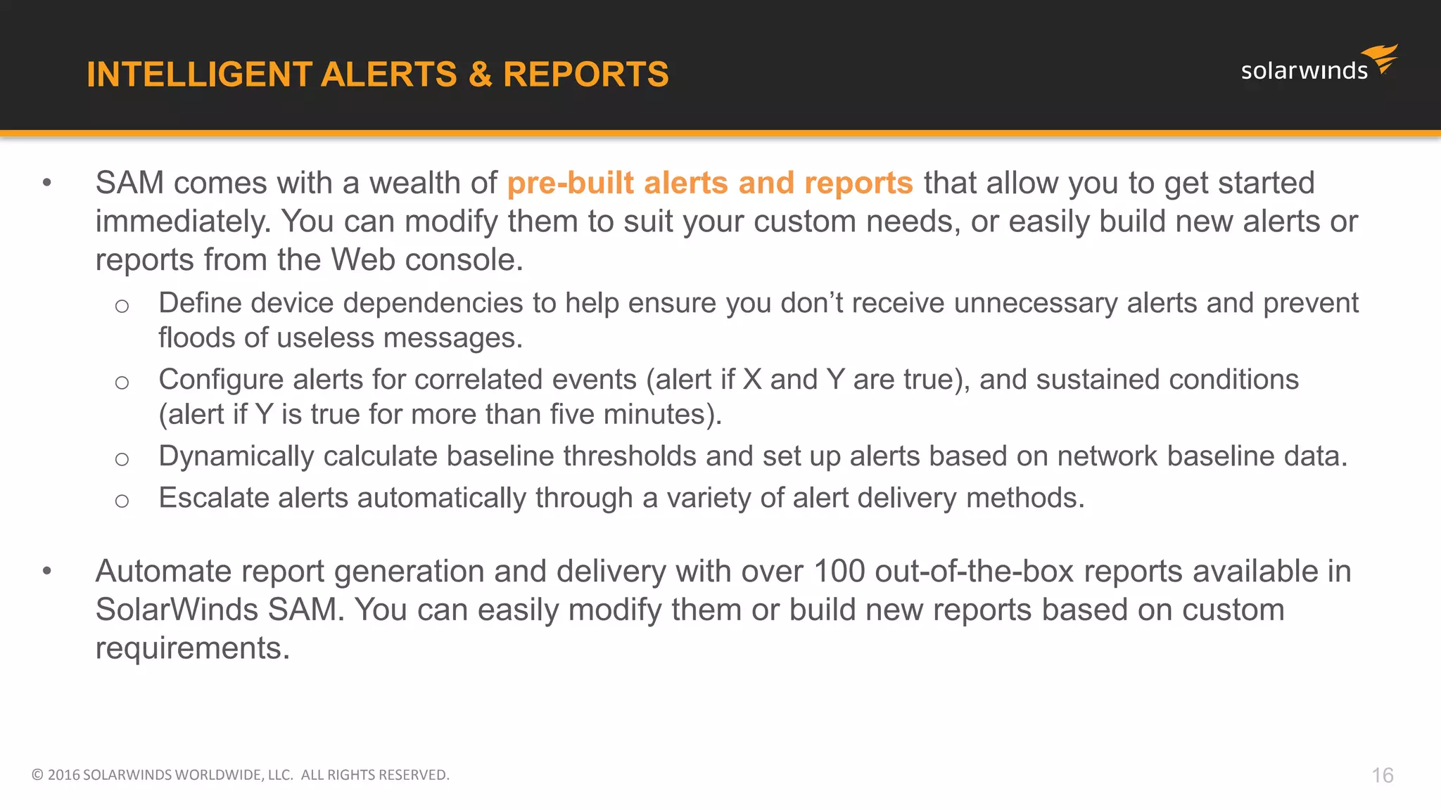 SolarWinds SAM Product Overview & Feature Highlights | PPTX