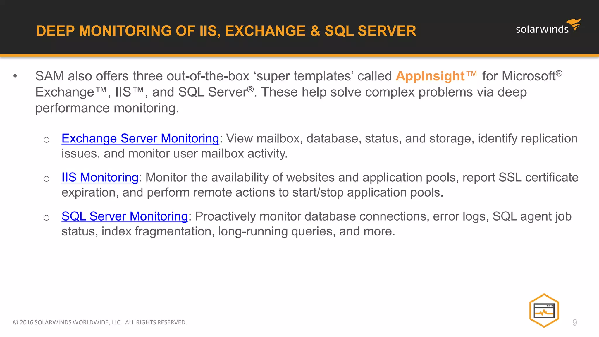 SolarWinds SAM Product Overview & Feature Highlights | PPTX