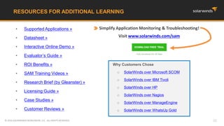 SolarWinds SAM Product Overview & Feature Highlights | PPTX