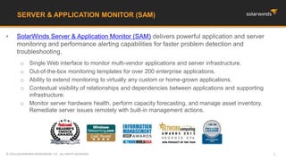 SolarWinds SAM Product Overview & Feature Highlights | PPTX
