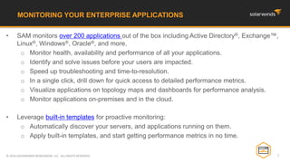 SolarWinds SAM Product Overview & Feature Highlights | PPTX