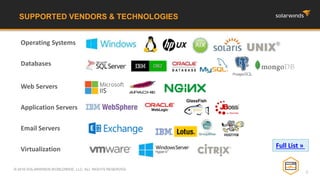 SolarWinds SAM Product Overview & Feature Highlights | PPTX
