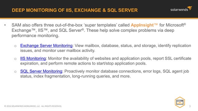 SolarWinds SAM Product Overview & Feature Highlights | PPTX | Operating ...