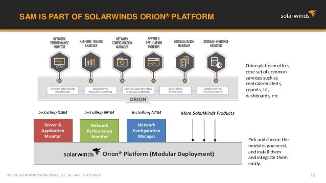 SolarWinds SAM Product Overview & Feature Highlights