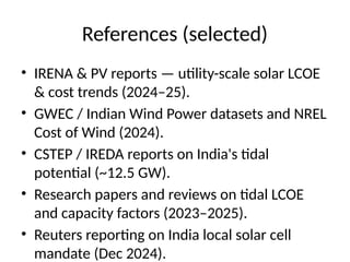 Solar_Wind_Tidal_India_Comparison and differences ppt | PPTX