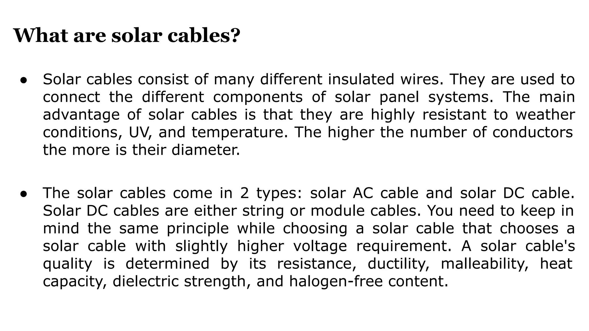 Solar Wires and Cables: A Comprehensive Guide | PDF