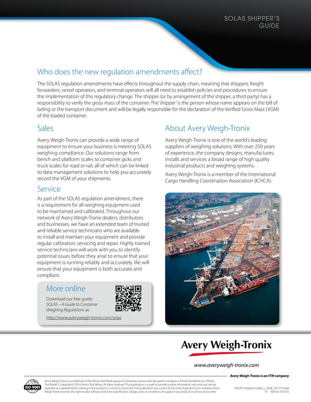 Safety of Life at Sea (SOLAS) Shippers Guide | PDF