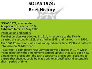 Solas assigment | PPTX | Cruises | Travel Type