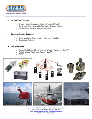 Solas marine services group company catalogue | PDF