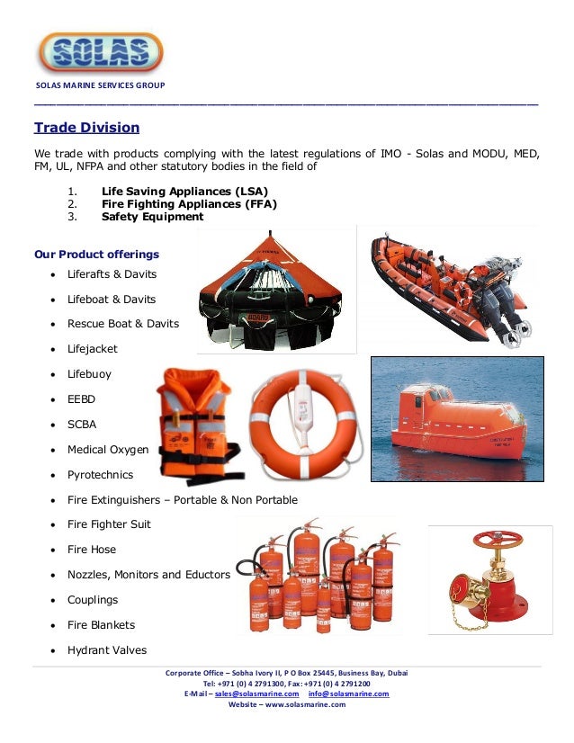 Solas marine services group company catalogue