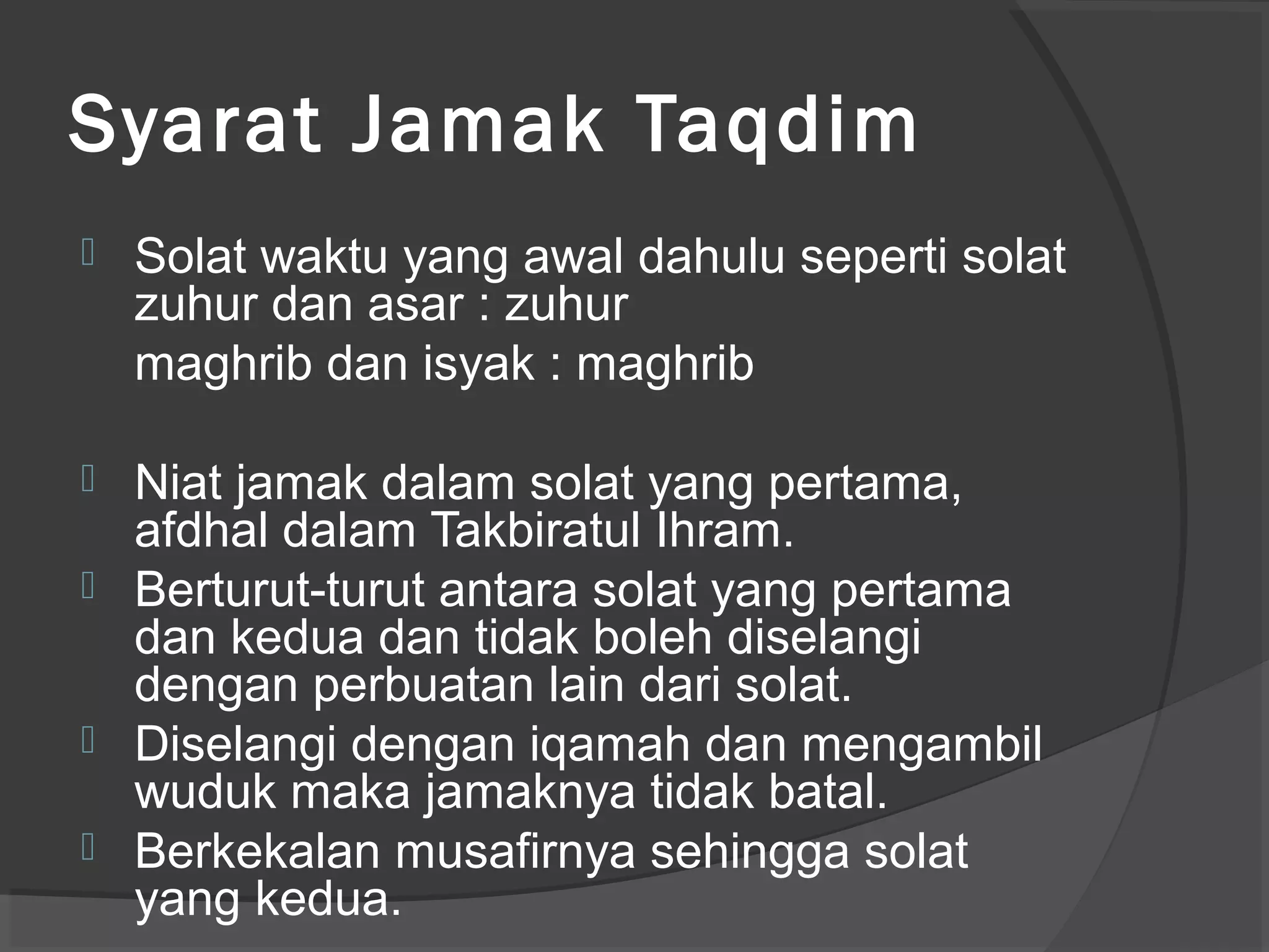Solat jamak dan qasar | PPT