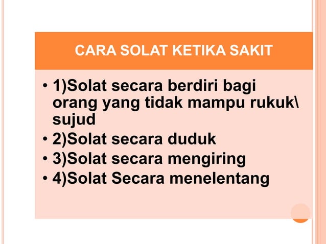 Solat ketika sakit | PPTX