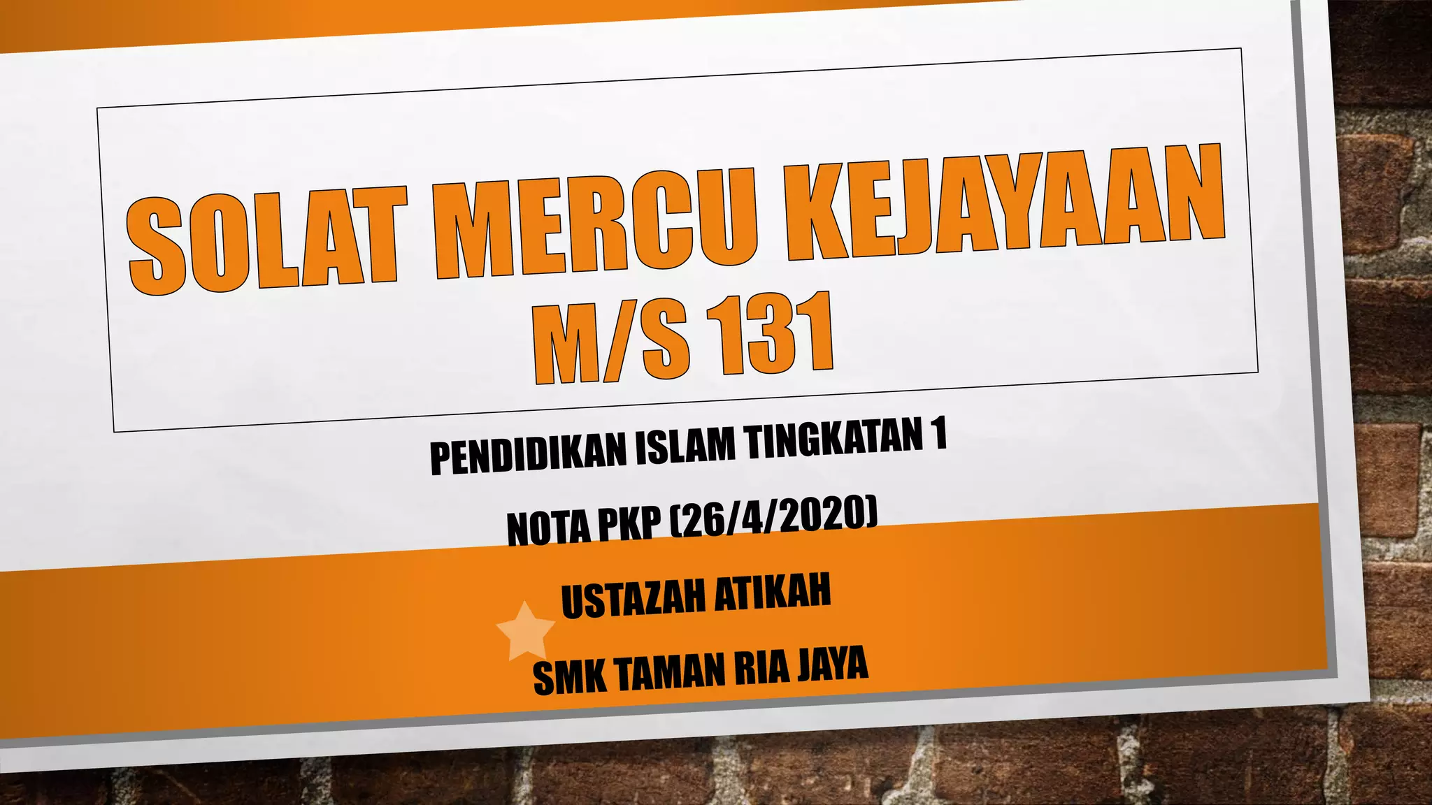 Solat mercu kejayaan | PPTX