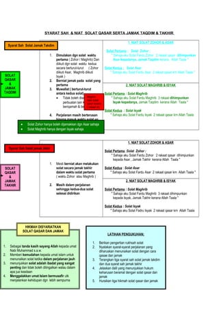 Solat qasar dan jamak | DOC