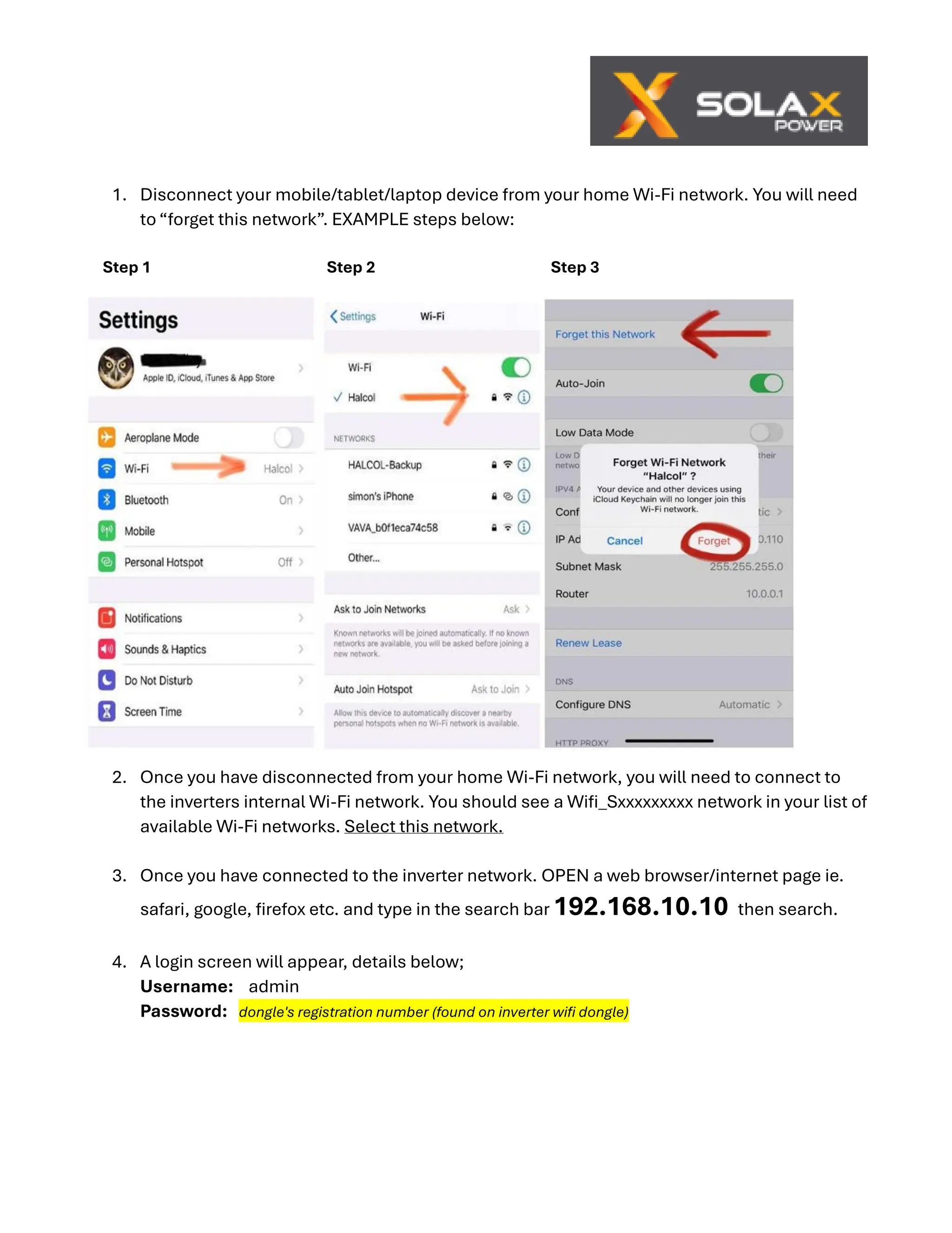 SolaX WiFi Connection Guide | Halcol Energy | PDF