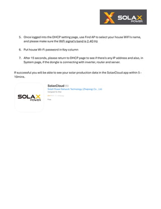 SolaX WiFi Connection Guide | Halcol Energy | PDF