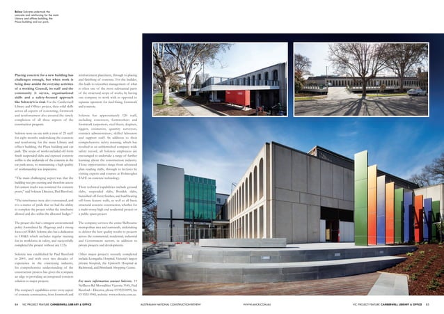 Solcrete Melbourne - Camberwell Library Project in Annual Construction ...