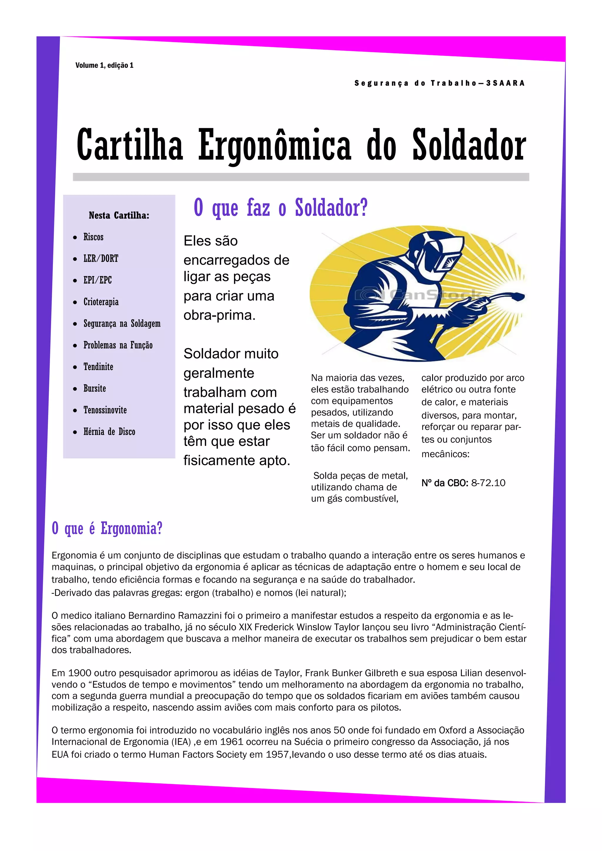 Cartilha Ergonômica do Soldador | PDF