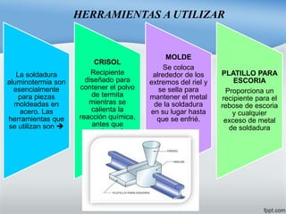 Soldadura aluminotermia | PPTX