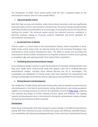 Solder Bump Vertical Probe Cards Revolutionizing Semiconductor Testing ...