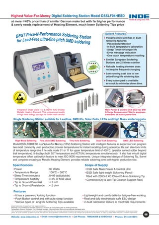 Soldering Stations at the best price in India by INDE Enterprises | PDF