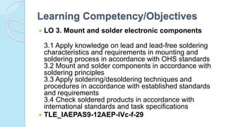 Soldering and desoldering electronic components | PPTX