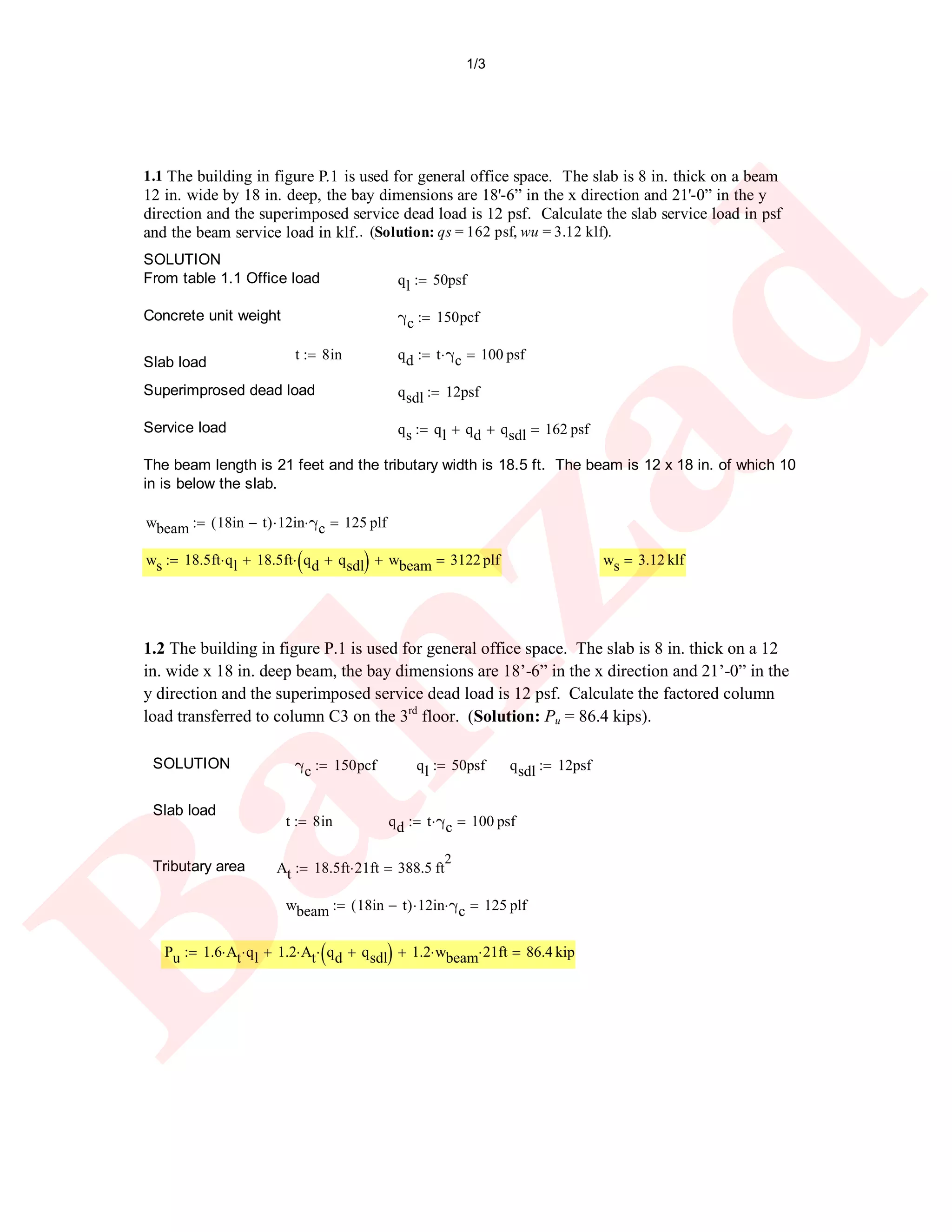 Instructor's Solutions Design of Concrete Structures – Arthur H. Nilson ...