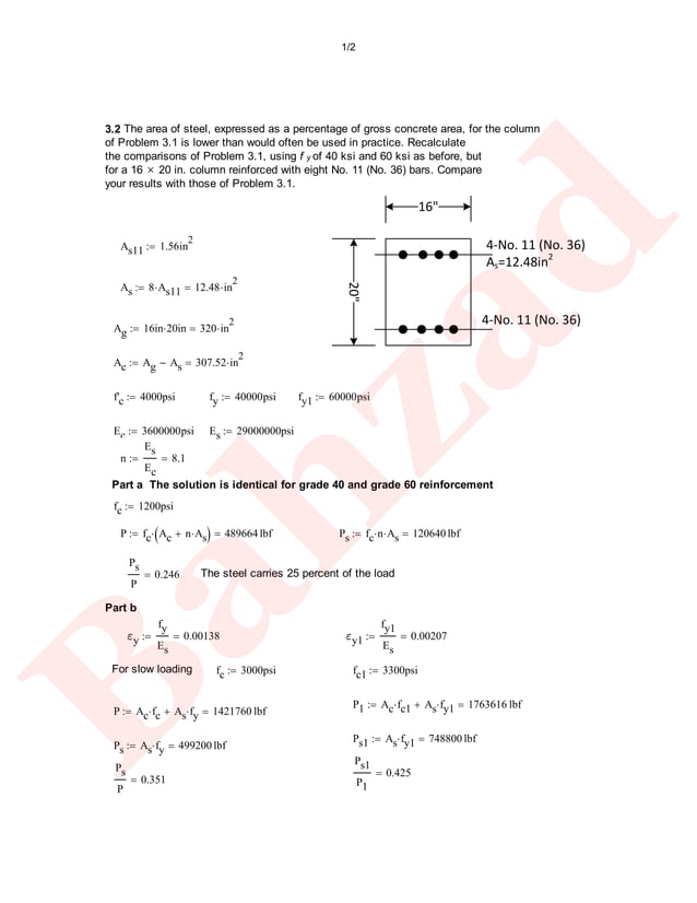 Instructor's Solutions Design of Concrete Structures – Arthur H. Nilson ...