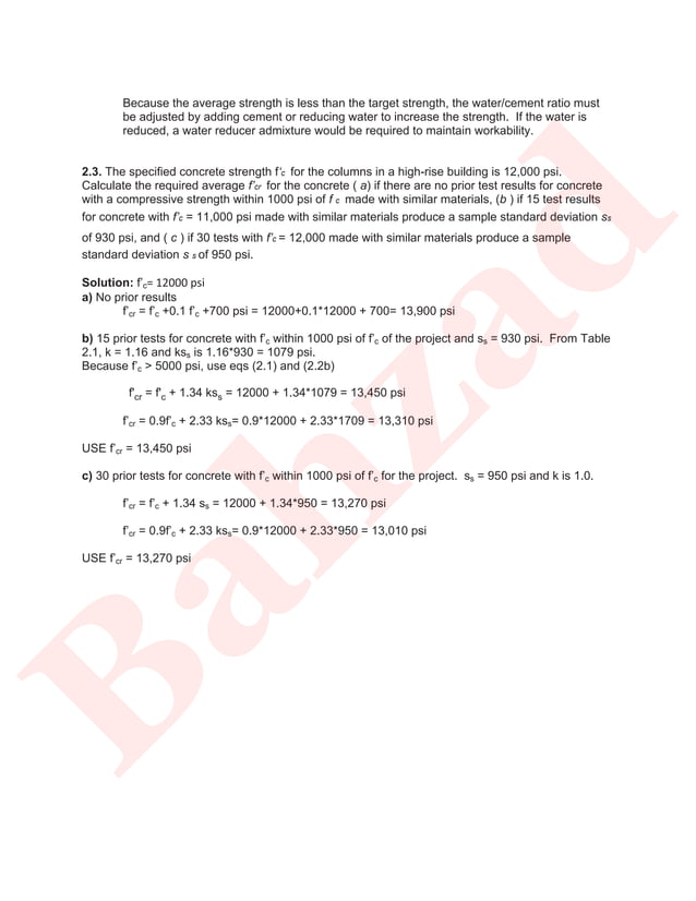 Instructor's Solutions Design of Concrete Structures – Arthur H. Nilson ...