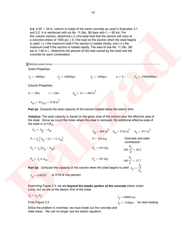 Instructor's Solutions Design of Concrete Structures – Arthur H. Nilson ...