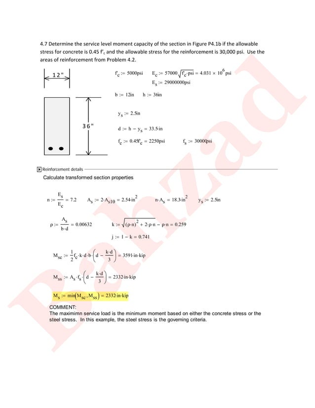 Instructor's Solutions Design of Concrete Structures – Arthur H. Nilson ...