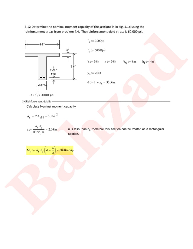 Instructor's Solutions Design of Concrete Structures – Arthur H. Nilson ...