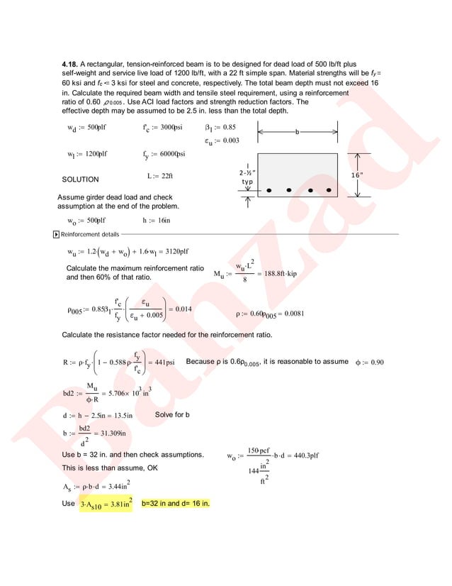 Instructor's Solutions Design of Concrete Structures – Arthur H. Nilson ...