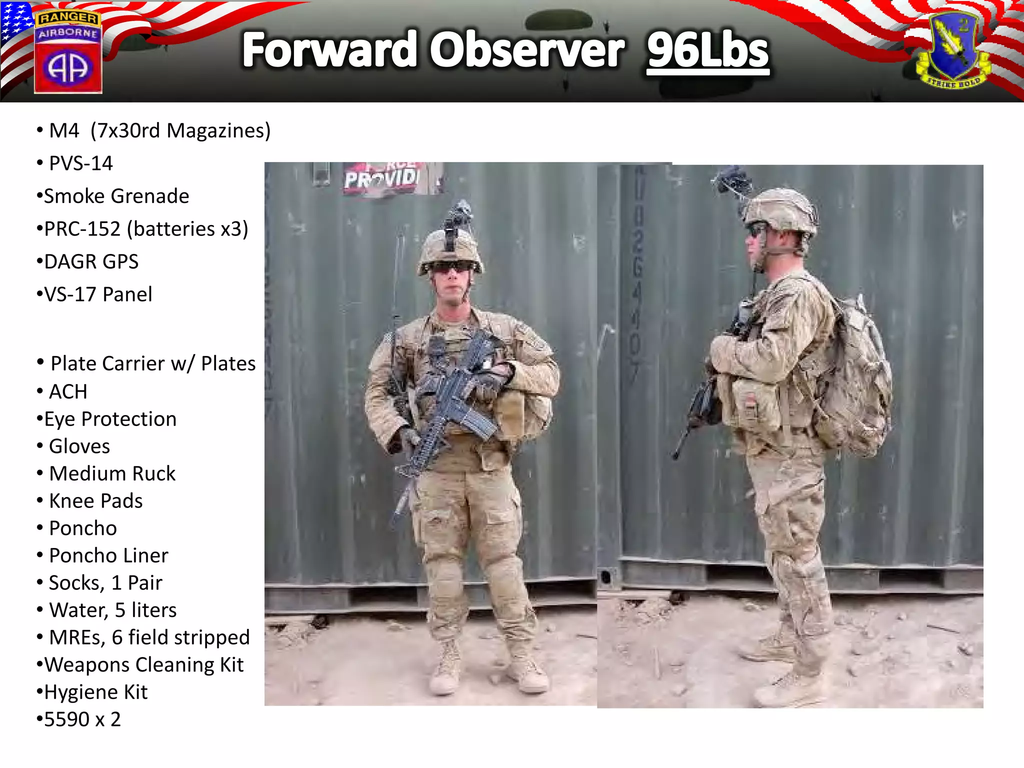 Soldier load rifle platoon soldier load with enablers | PDF