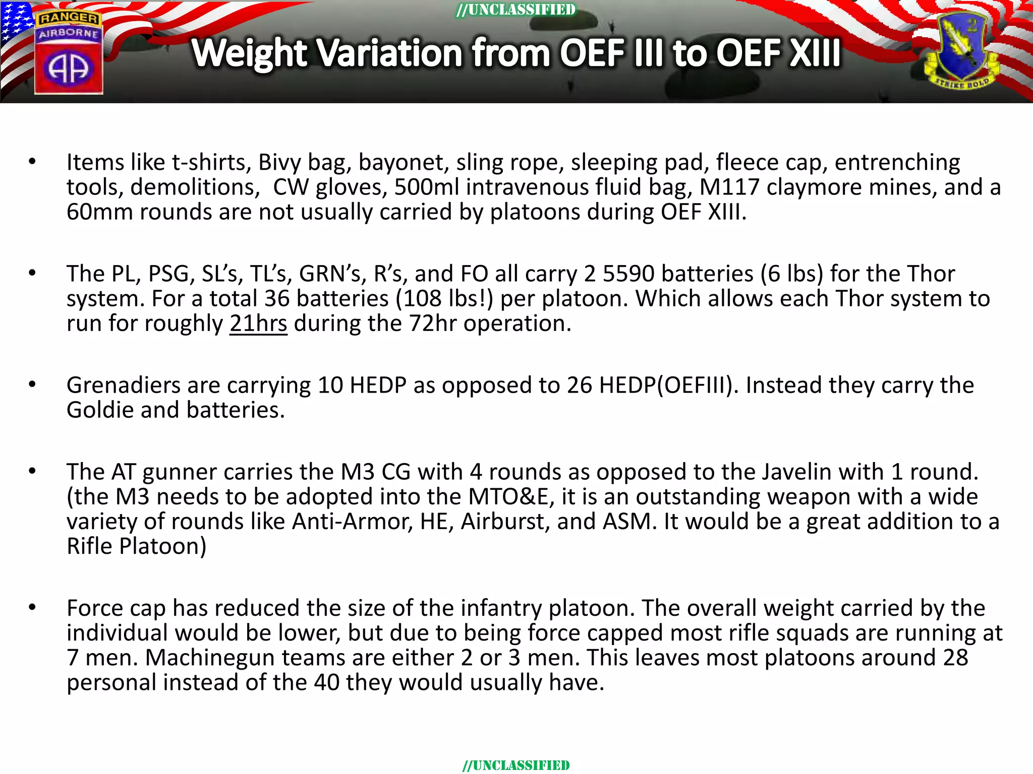 Soldier load rifle platoon soldier load with enablers | PDF
