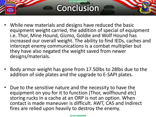 Soldier load rifle platoon soldier load with enablers | PDF