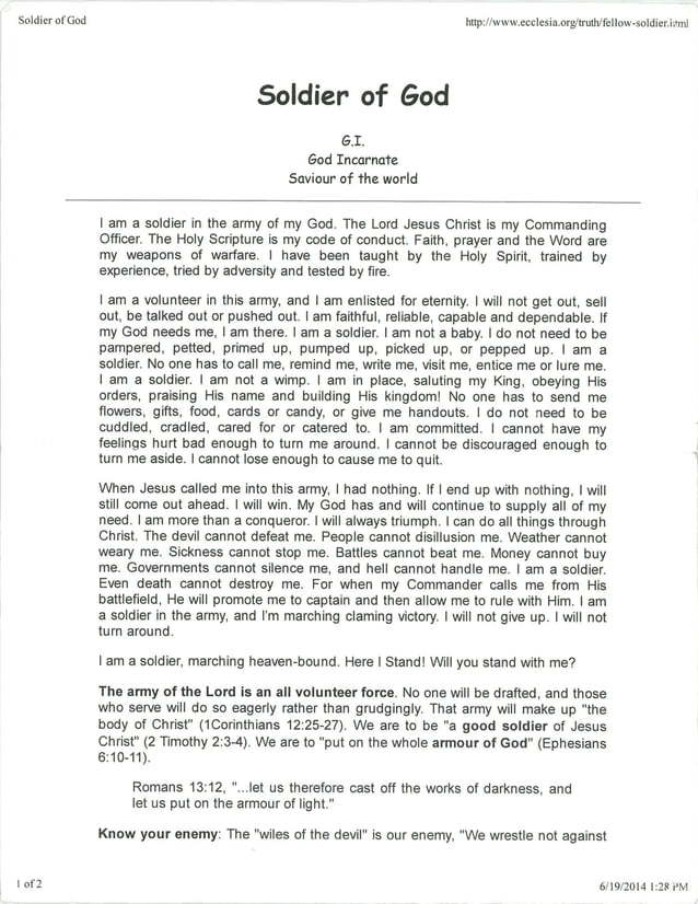 Trinity Kings World Leadership: Soldiers of God | PDF