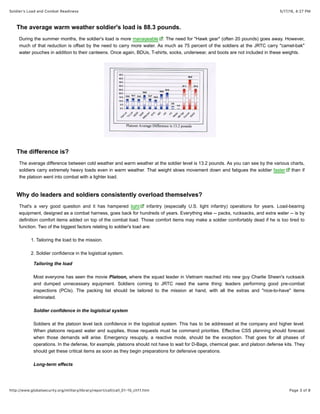 Soldier's load and combat readiness jrtc | PDF