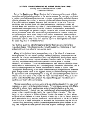 Soldier Team Development Vision and Commitment | PDF