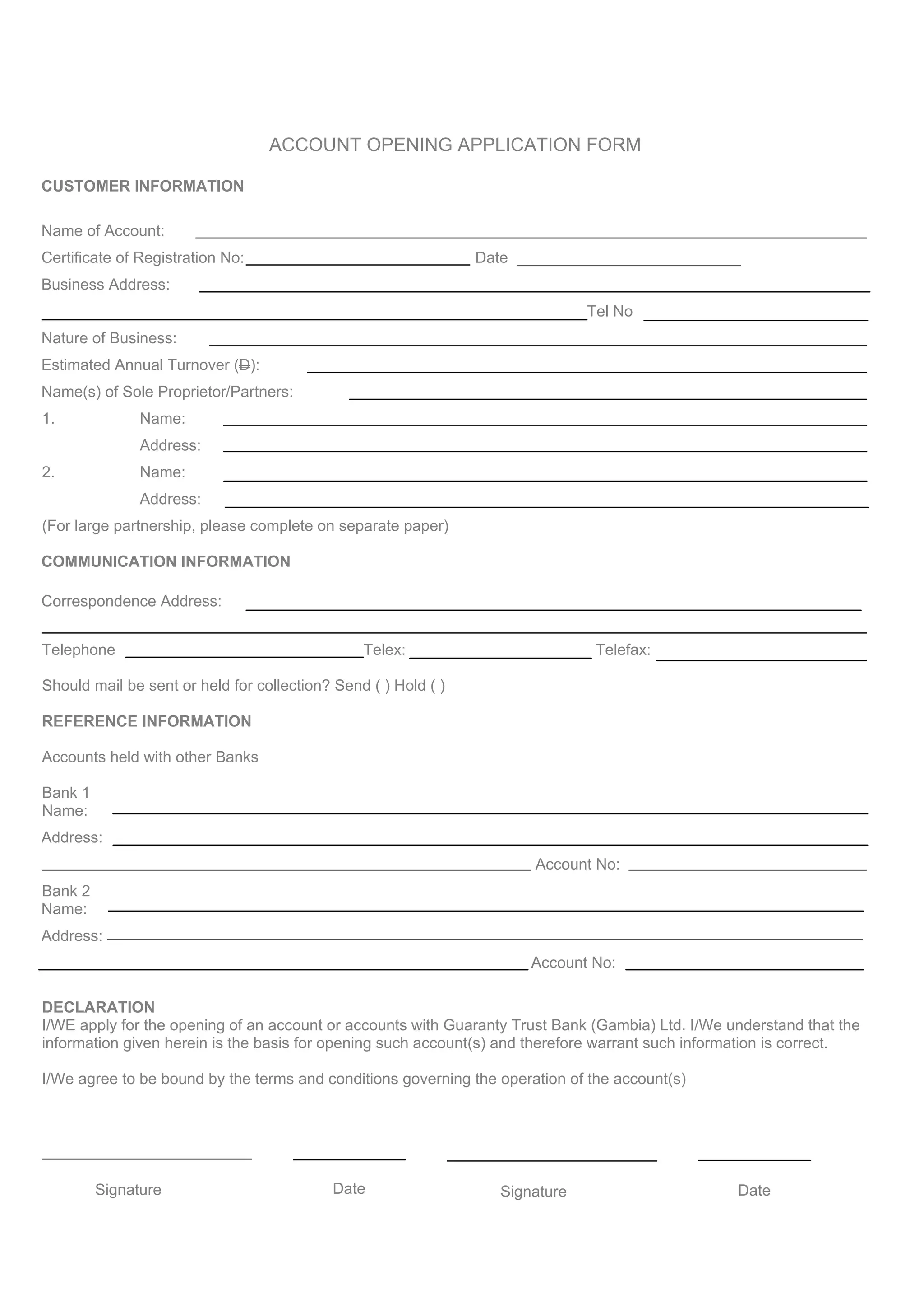 Sole Proprietorship Partnership Form | PDF