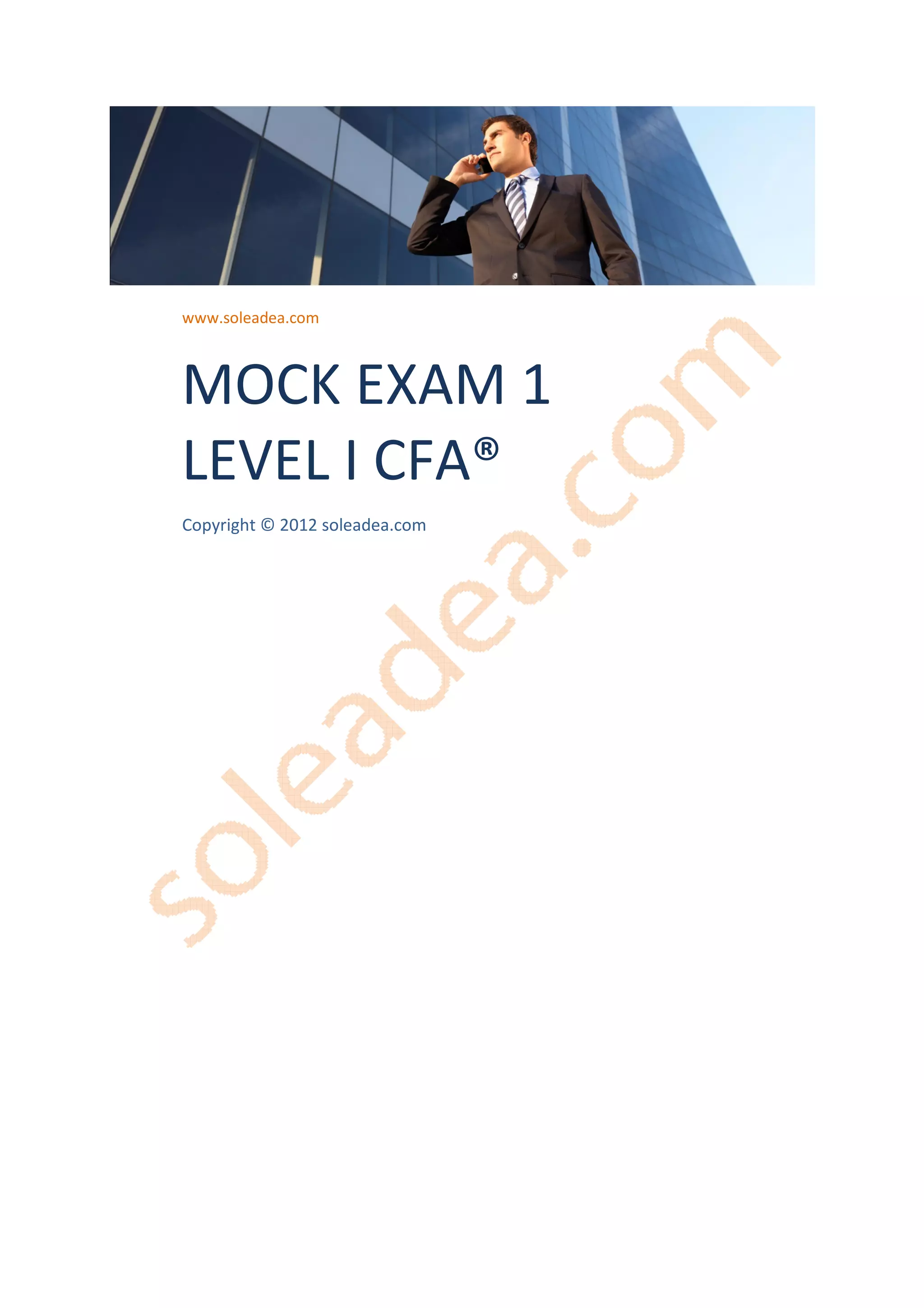 CFA LEVEL 1 mock-exam | PDF