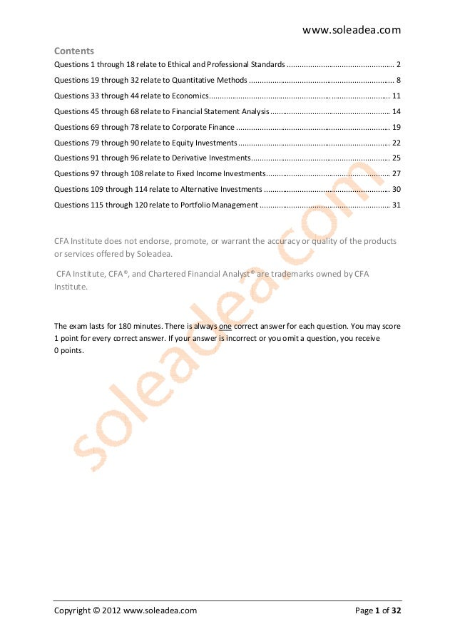 CFA LEVEL 1 mock-exam