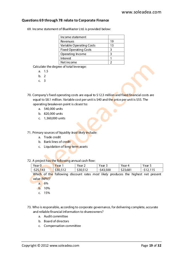 CFA LEVEL 1 mock-exam
