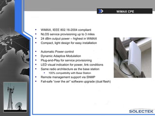 Solectek Corporate Overview Wireless Solution For Ip Camera | PPT