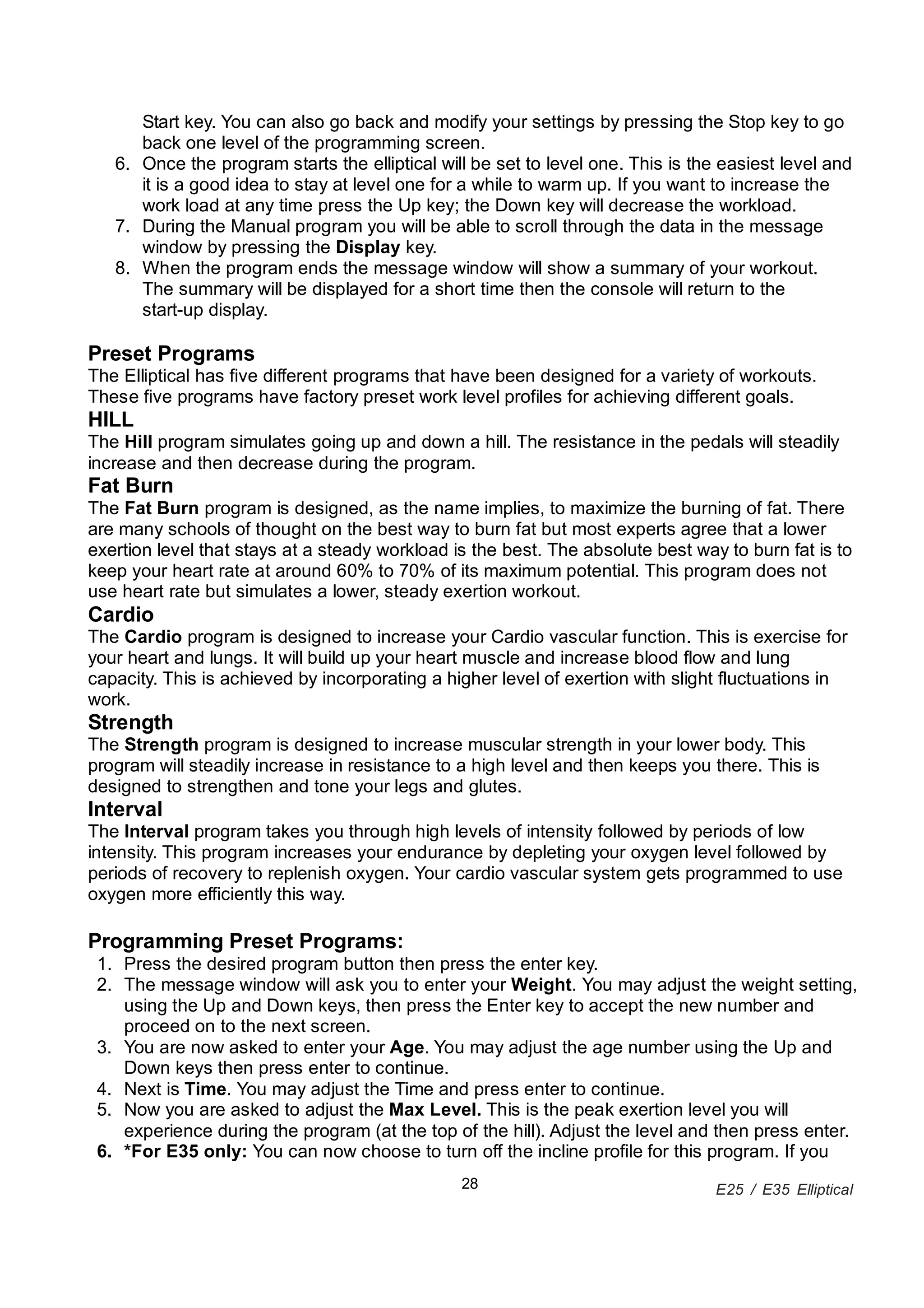 Sole E35 Elliptical Trainer Installation guide | PDF