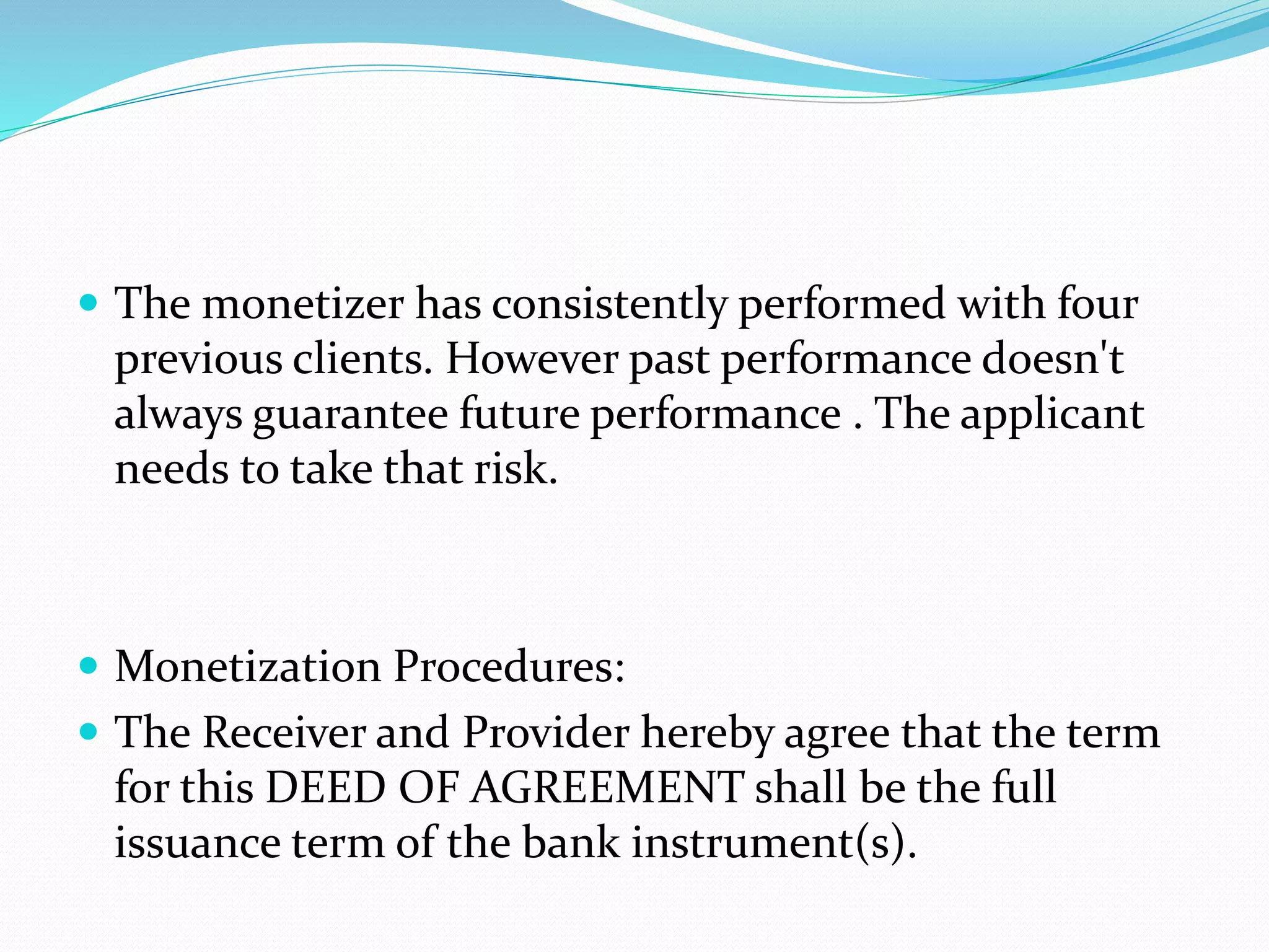 Soleil Bank SBLC Monetization - Non-recourse loan | PPTX